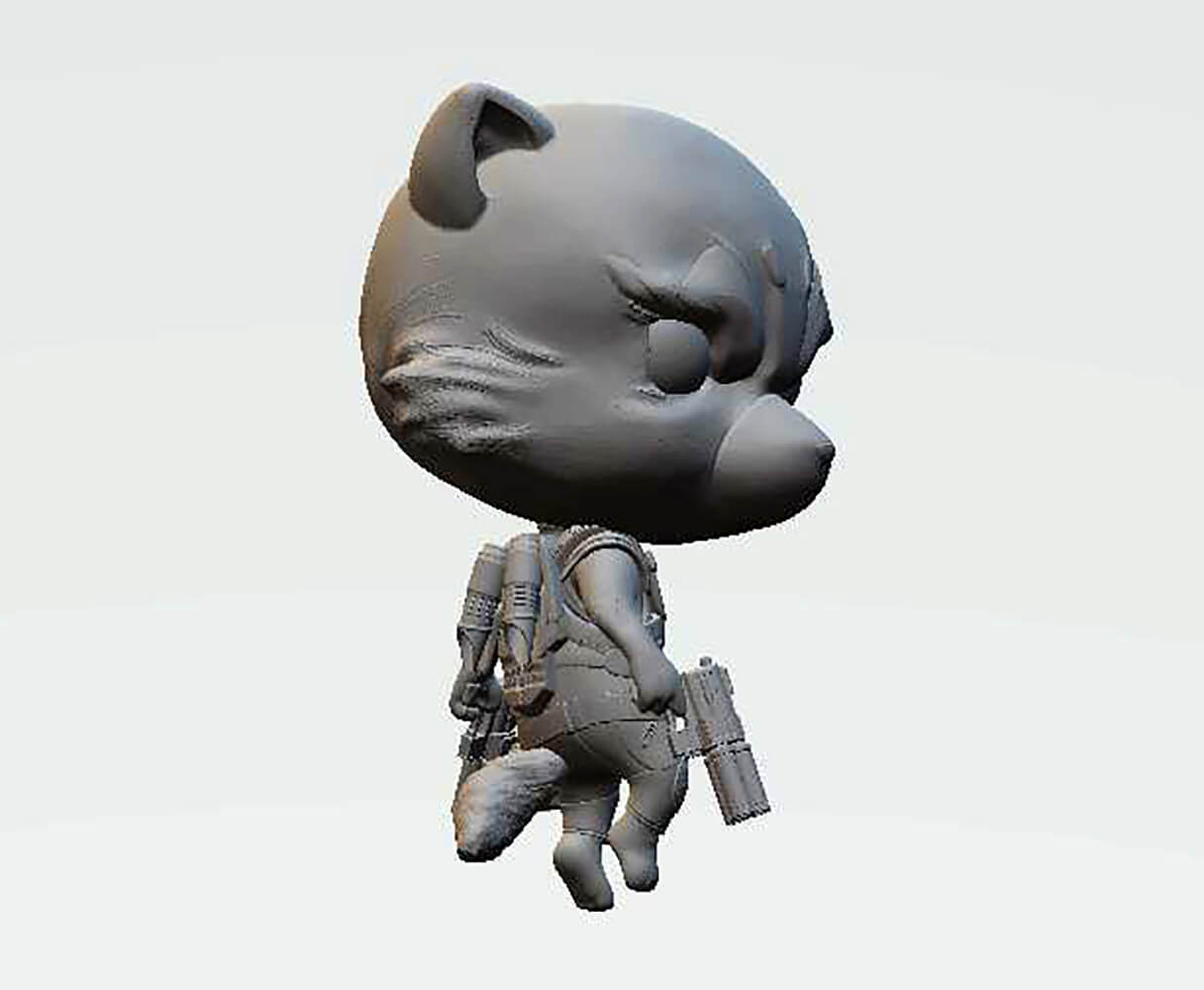 Rocket Raccoon Chibi - 3D Model by 3DPrintingDesigner