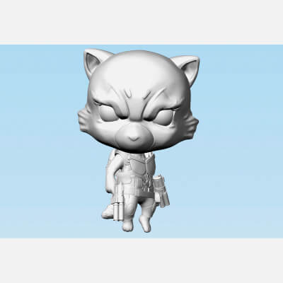 Rocket Raccoon Chibi - 3D Model by 3DPrintingDesigner