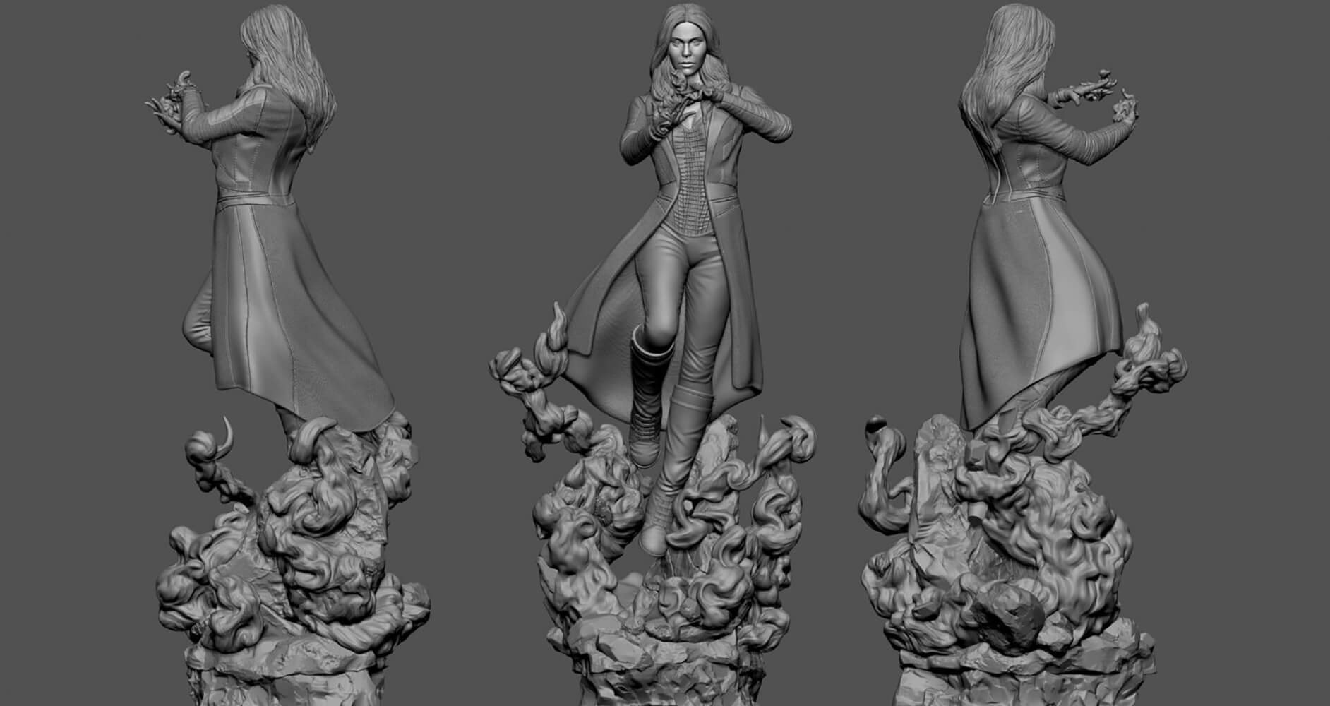 Scarlet Witch Statue - 3D Print Model by 3DPrintingDesigner