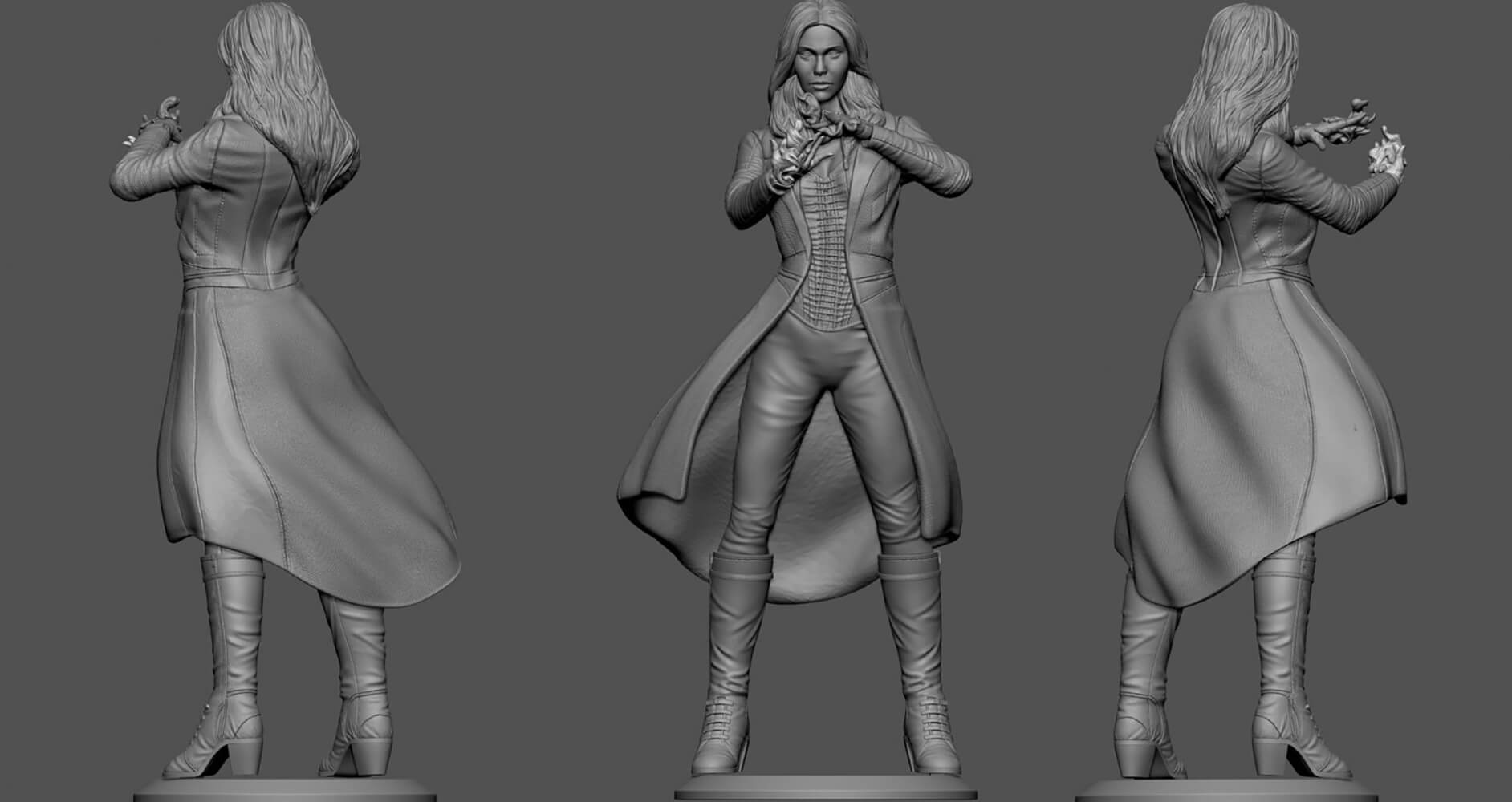 Scarlet Witch Statue - 3D Print Model by 3DPrintingDesigner