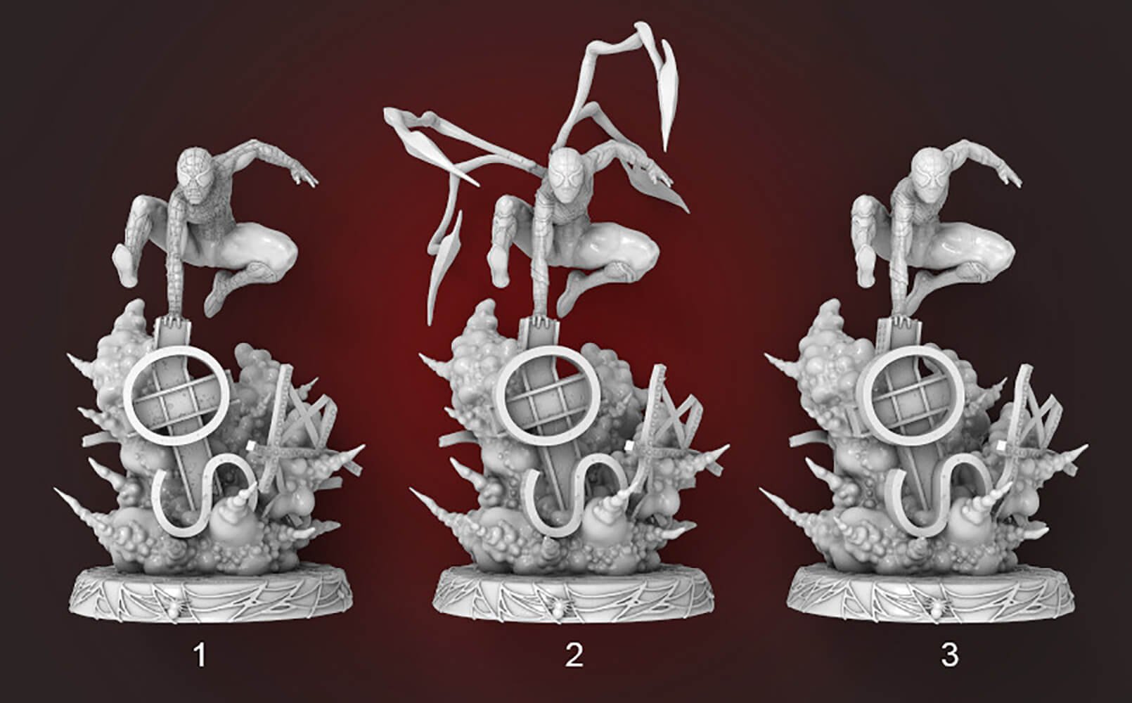 Spider-Man Explosion Scene 3D Model by 3DPrintingDesigner