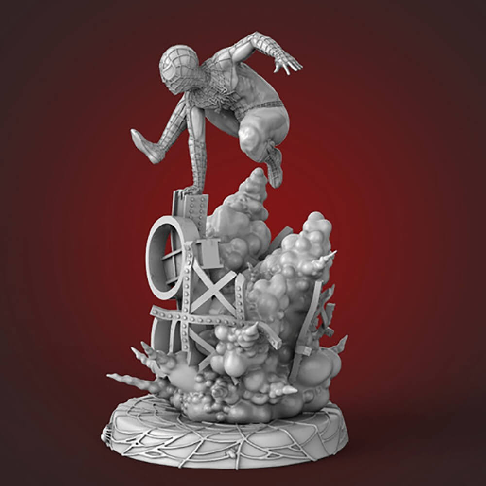 Spider-Man Explosion Scene 3D Print Model by 3DPrintingDesigner