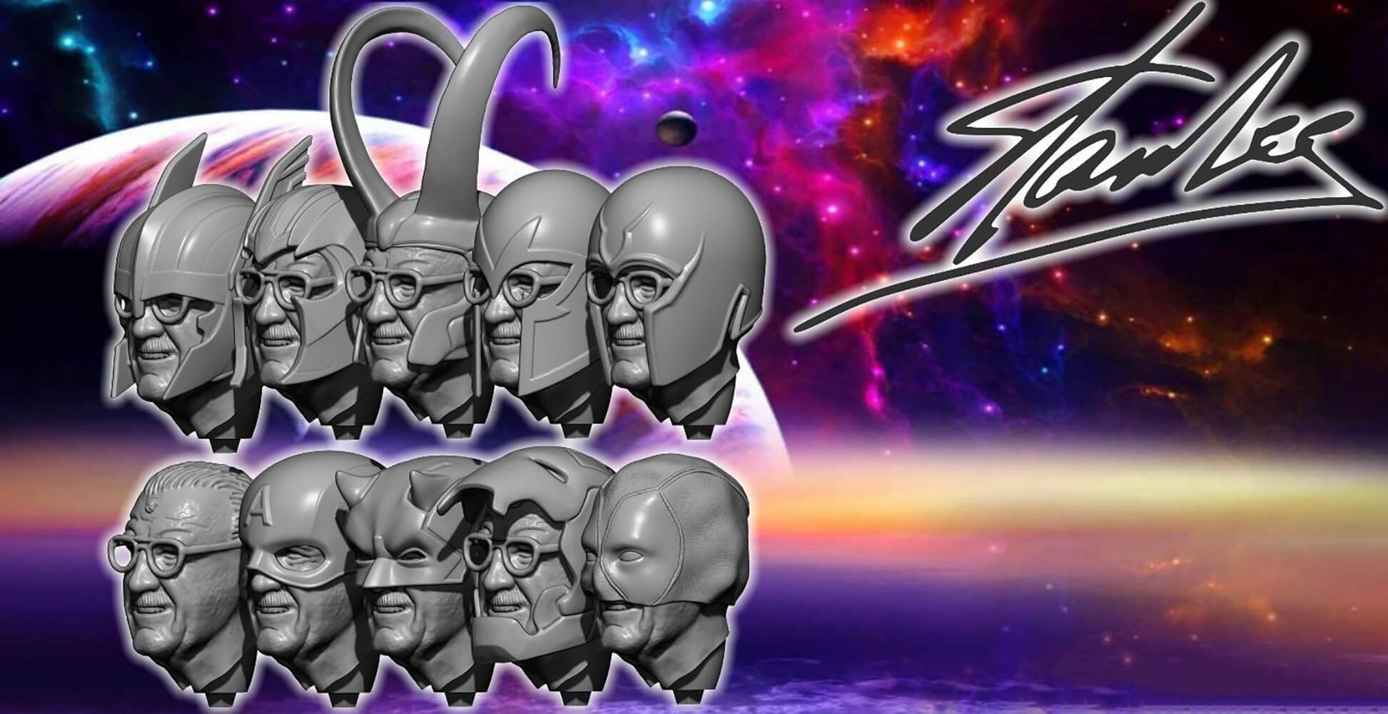 Stan Lee Heroes - 3D Model by 3DPrintingDesigner