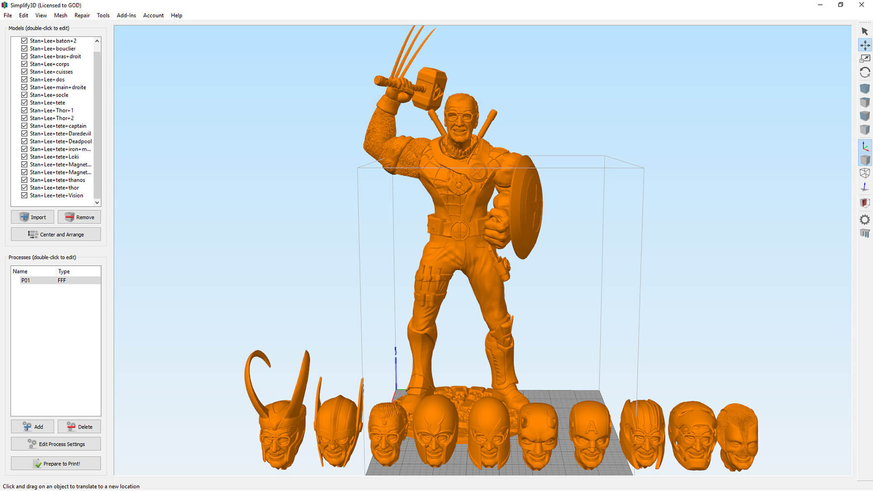 Stan Lee Heroes - 3D Model by 3DPrintingDesigner