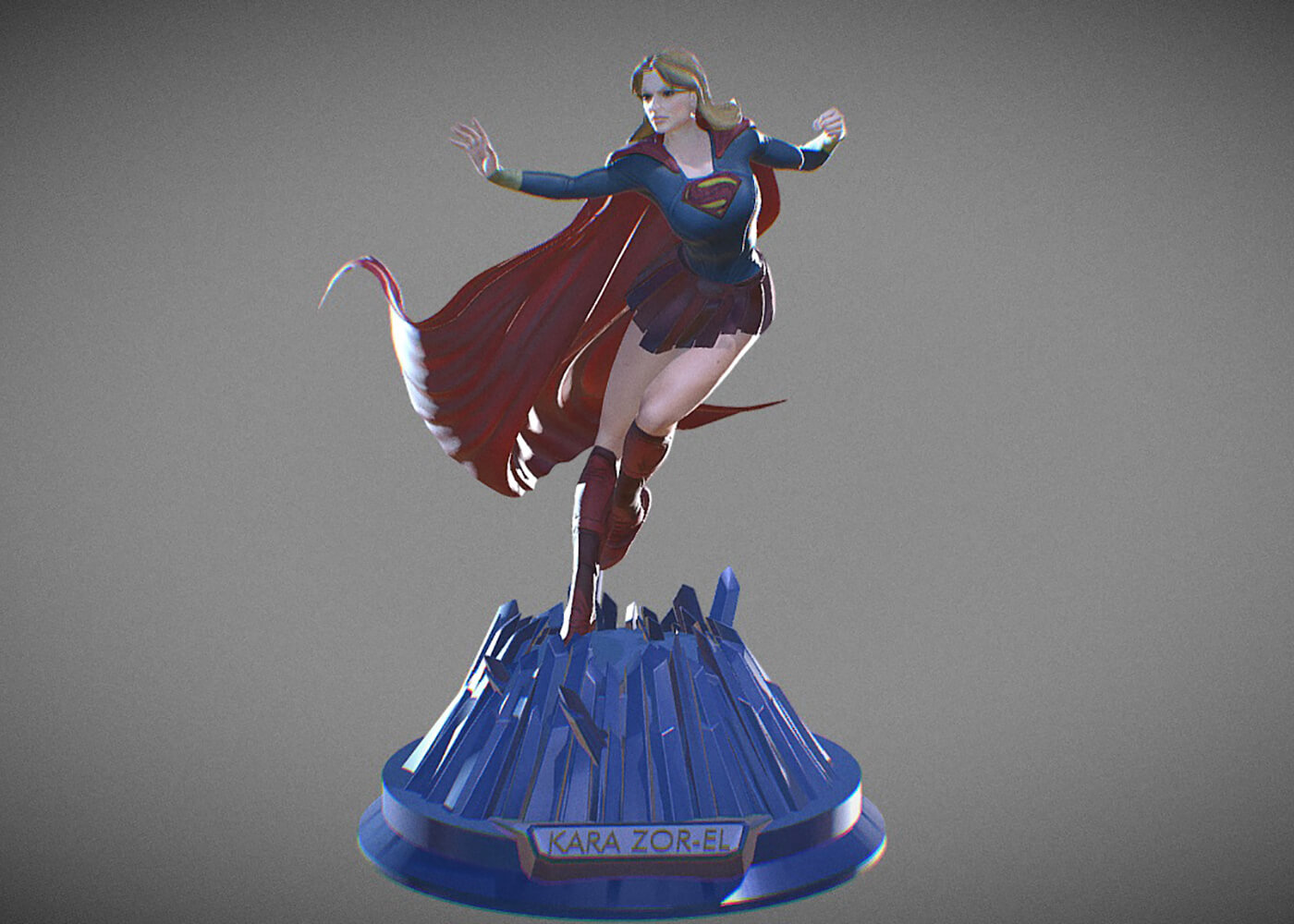 Supergirl Figure - 3D Model by 3DPrintingDesigner