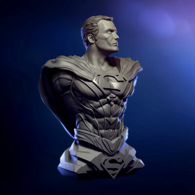 Superman Bust - 3D Model by 3DPrintingDesigner