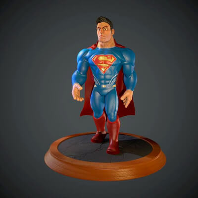 Superman Catoon Style - 3D Model by 3DPrintingDesigner