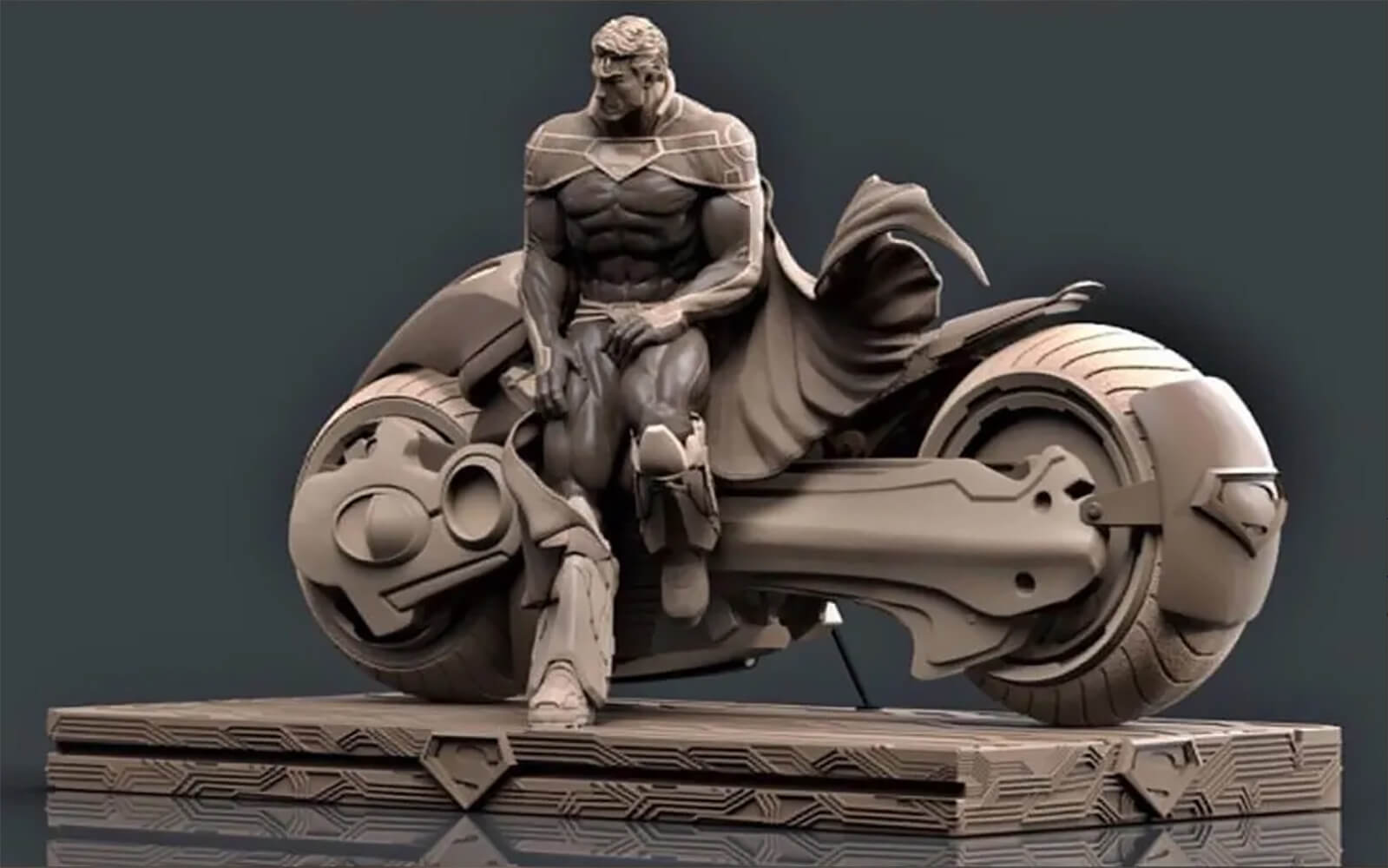 Superman on Moto - 3D Print Model by 3DPrintingDesigner