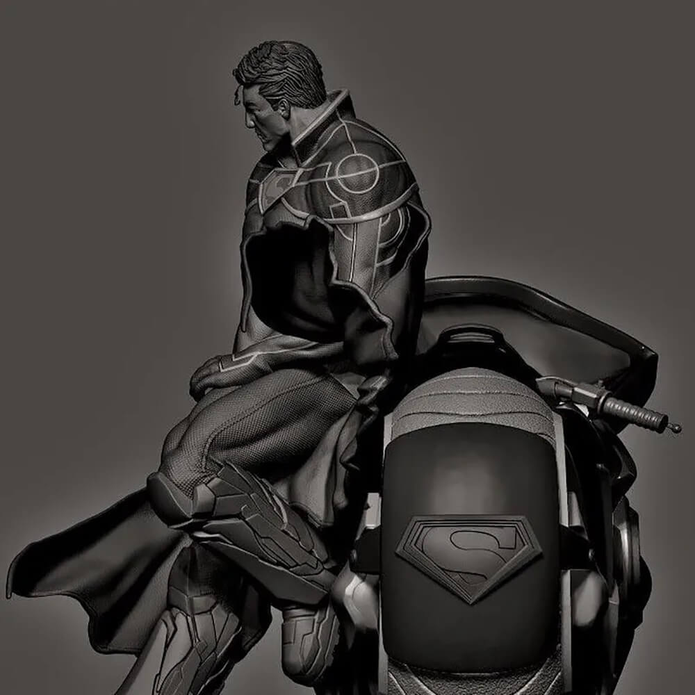 Superman on Moto - 3D Print Model by 3DPrintingDesigner