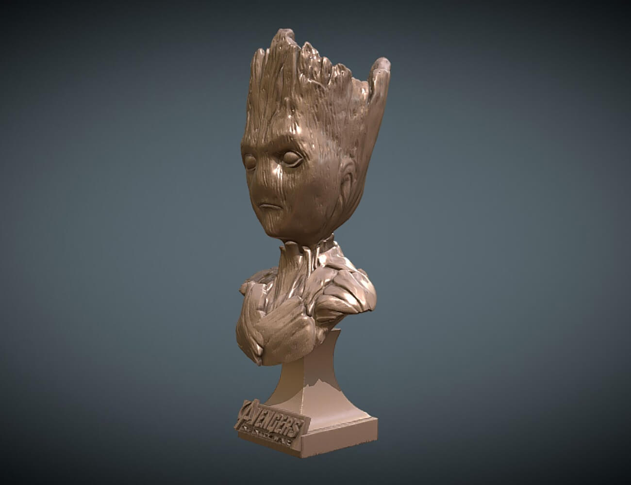 Teen Groot Bust - 3D Print Model by 3DPrintingDesigner