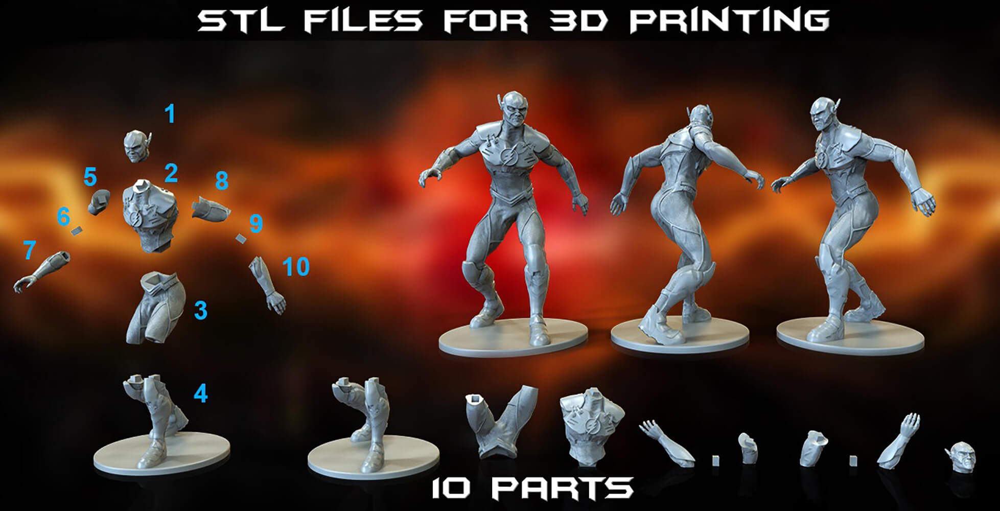The Flash (The Flash) - 3D Model by 3DPrintingDesigner