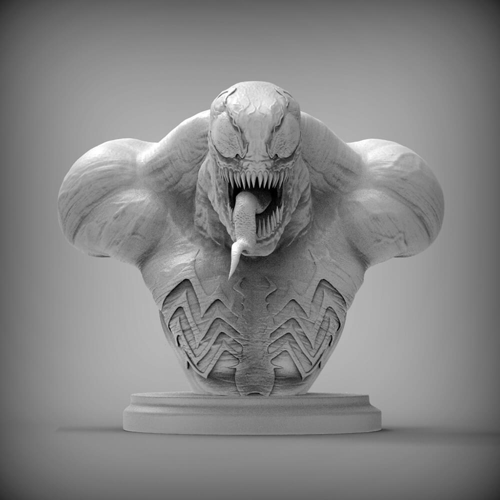 Venom Bust Statue - 3D Model by 3DPrintingDesigner