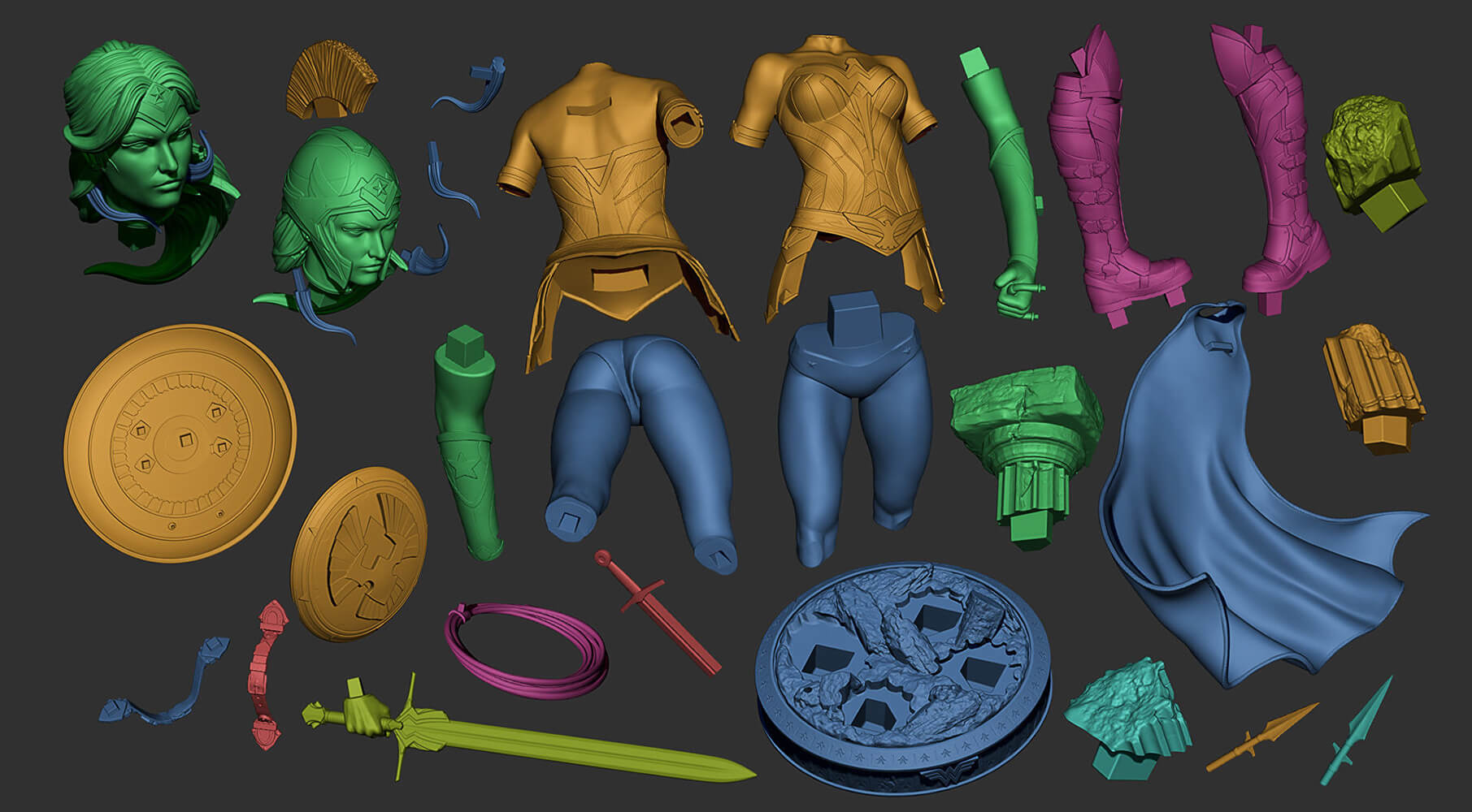 Wonder Woman - 3D Model by 3DPrintingDesigner