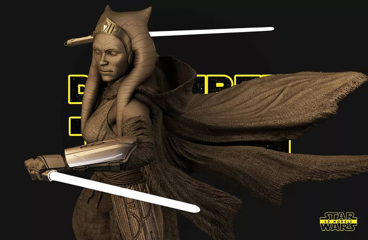 Ahsoka Tano - Star Wars 3D Model by 3dprintmodel91