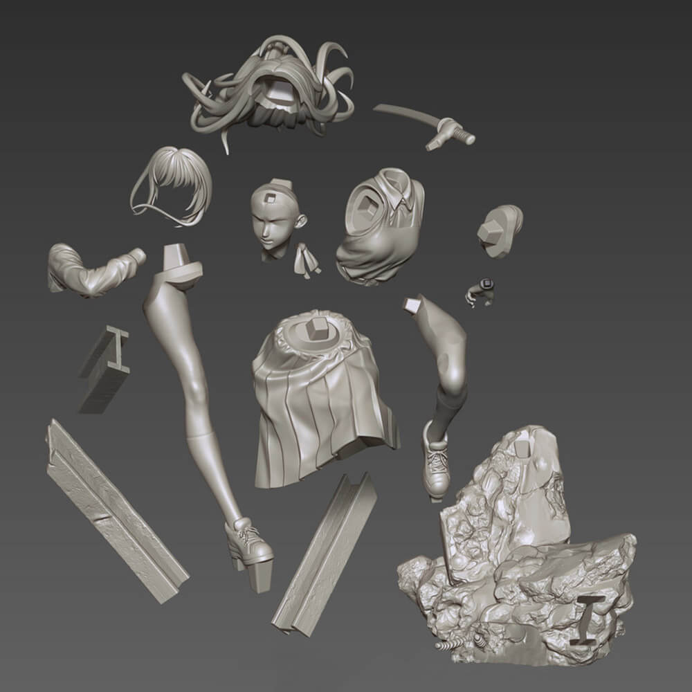 Asa Mitaka - Chainsaw Man 3D Model by 3dprintmodel91