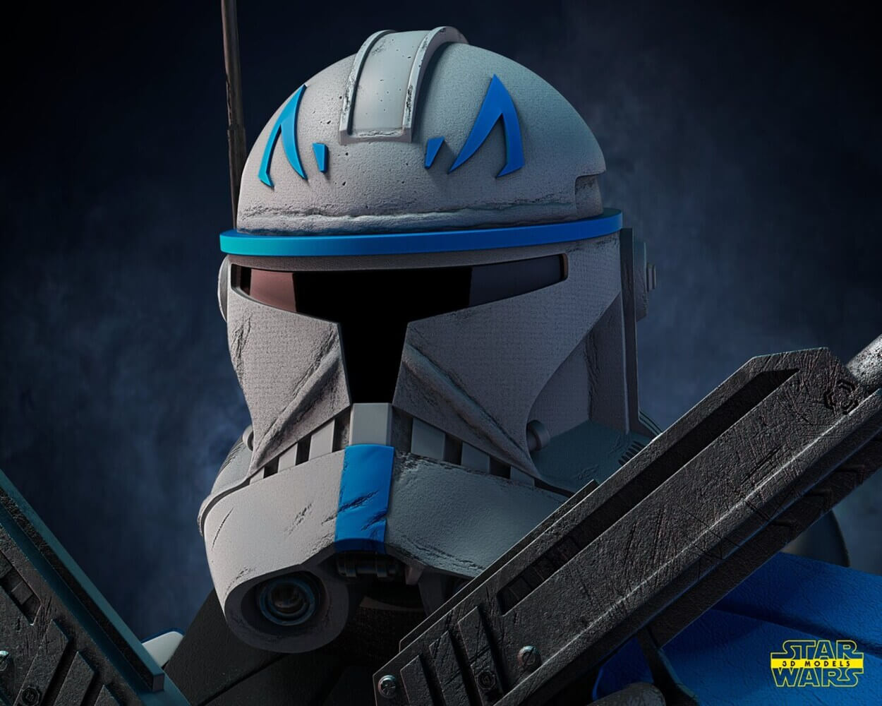 Captain Rex - Star Wars 3D Model by 3dprintmodel91
