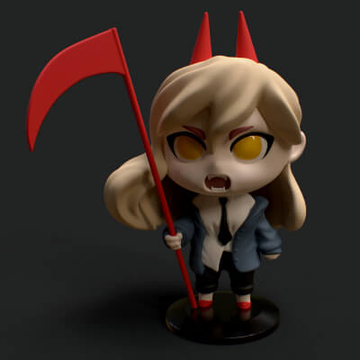 Chainsaw Man - Power Chibi 3D Model by 3dprintmodel91
