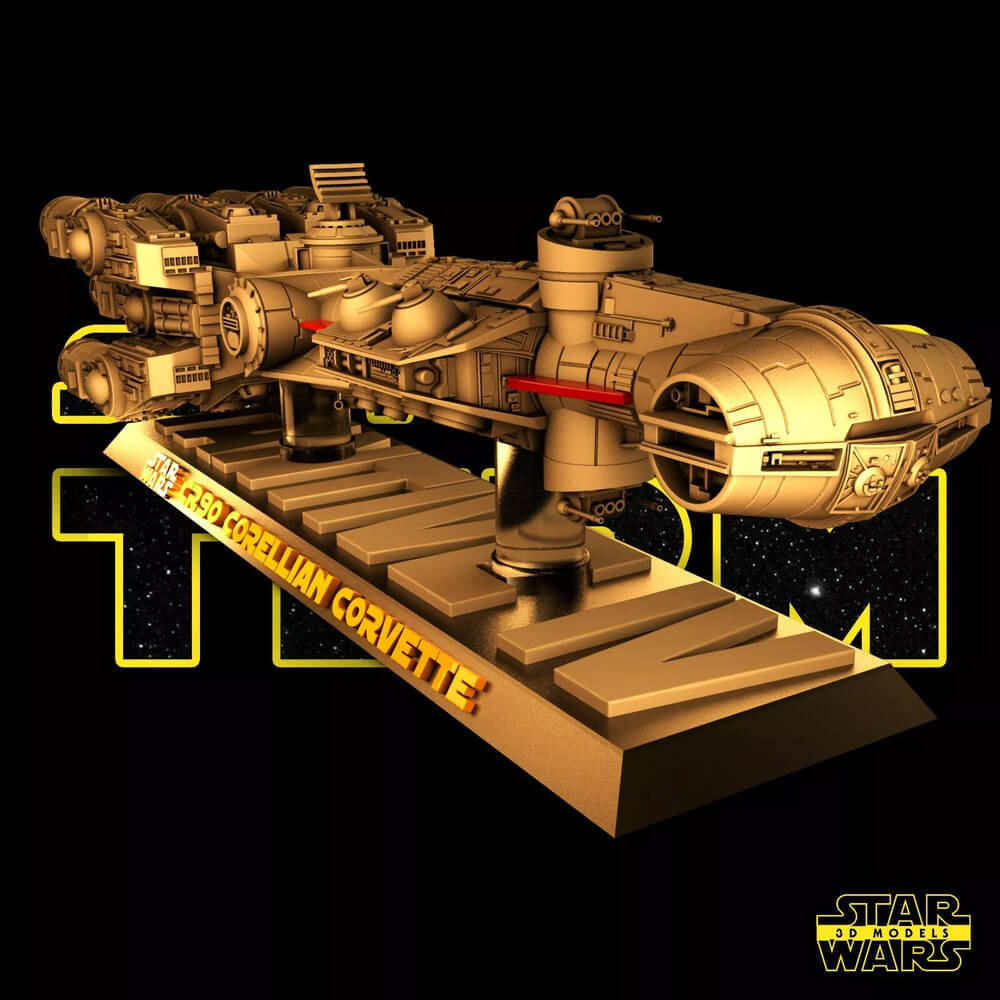 CR90 Corellian Corvette - 3D Model by 3dprintmodel91