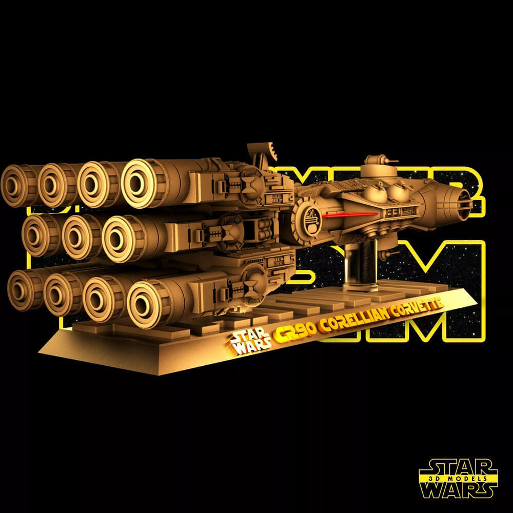 CR90 Corellian Corvette - 3D Model by 3dprintmodel91