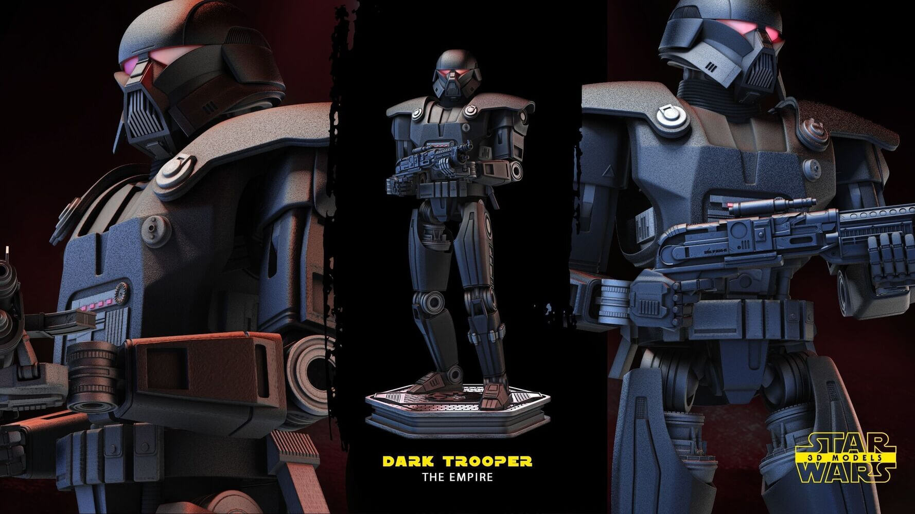 Dark Trooper - Star Wars 3D Model by 3dprintmodel91