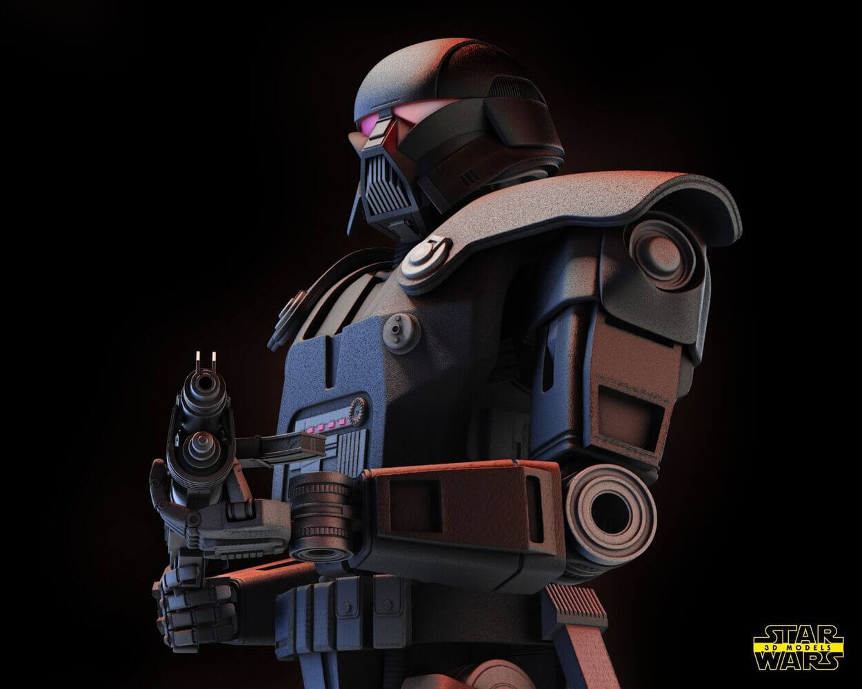 Dark Trooper - Star Wars 3D Model by 3dprintmodel91
