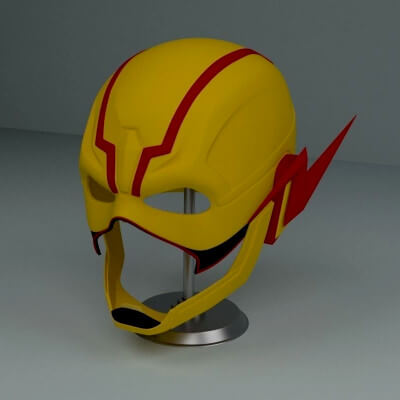 DC Cosplay Flash Helmet - 3D Model by 3dprintmodel91