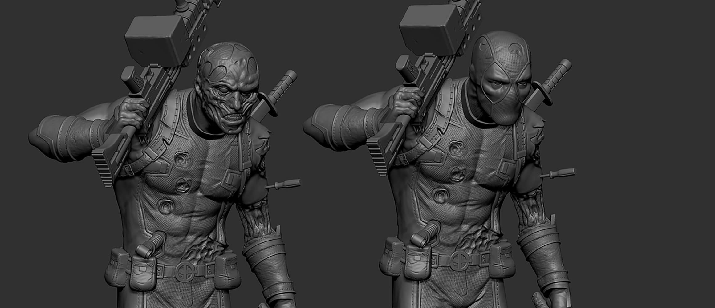 Deadpool Statue - 3D Model by 3dprintmodel91