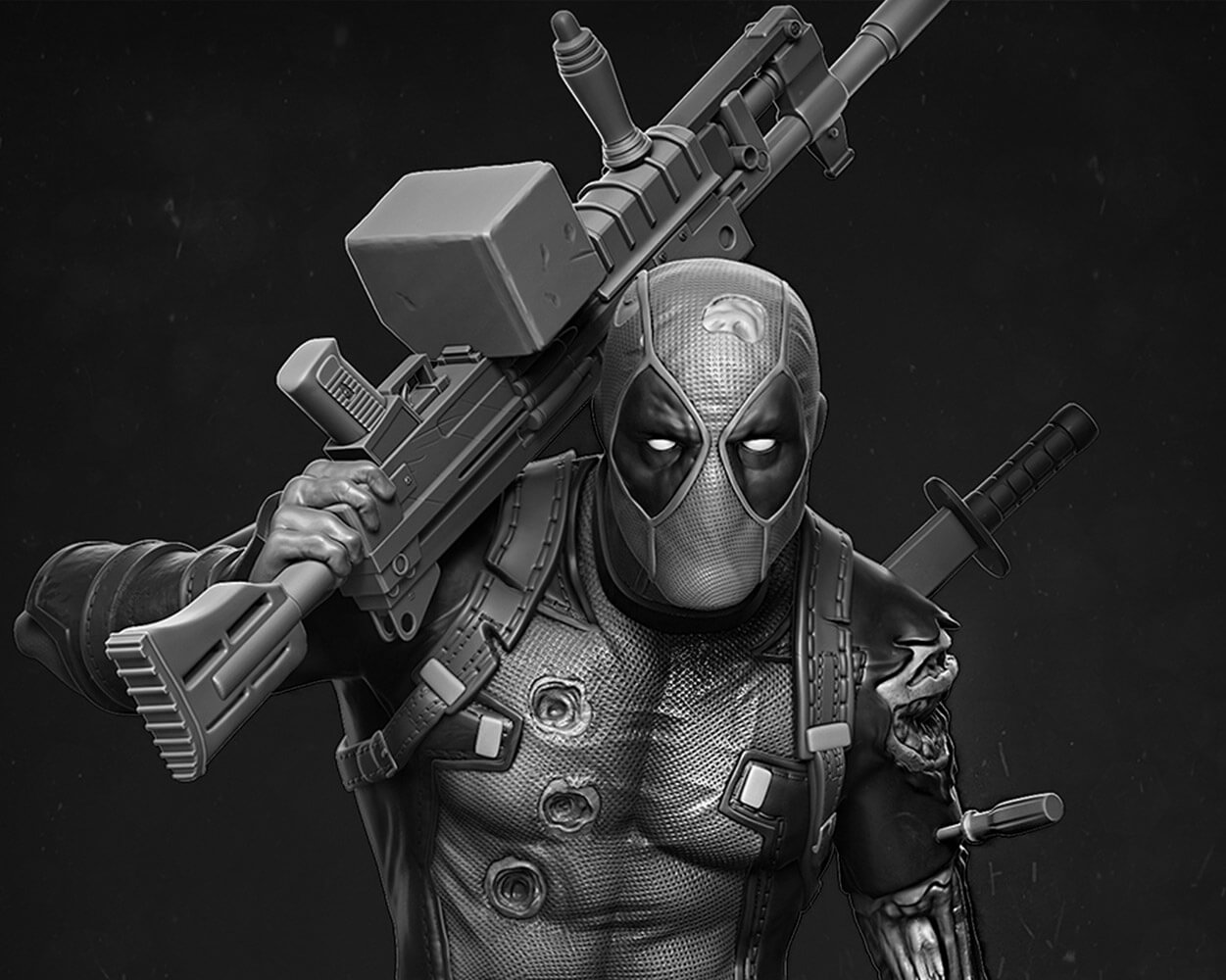 Deadpool Statue - 3D Model by 3dprintmodel91