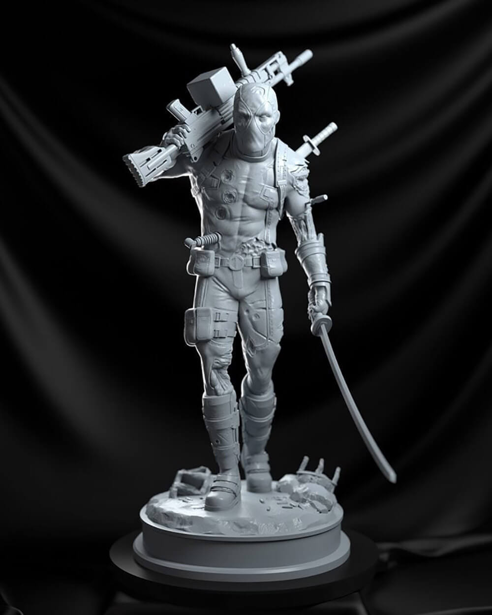 Deadpool Statue - 3D Model by 3dprintmodel91