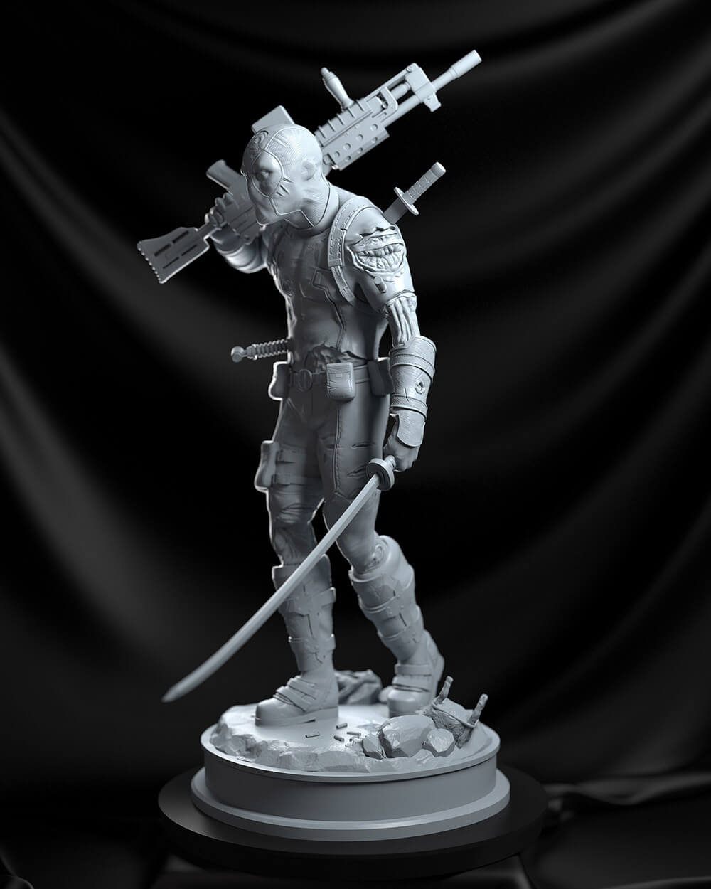 Deadpool Statue - 3D Model by 3dprintmodel91
