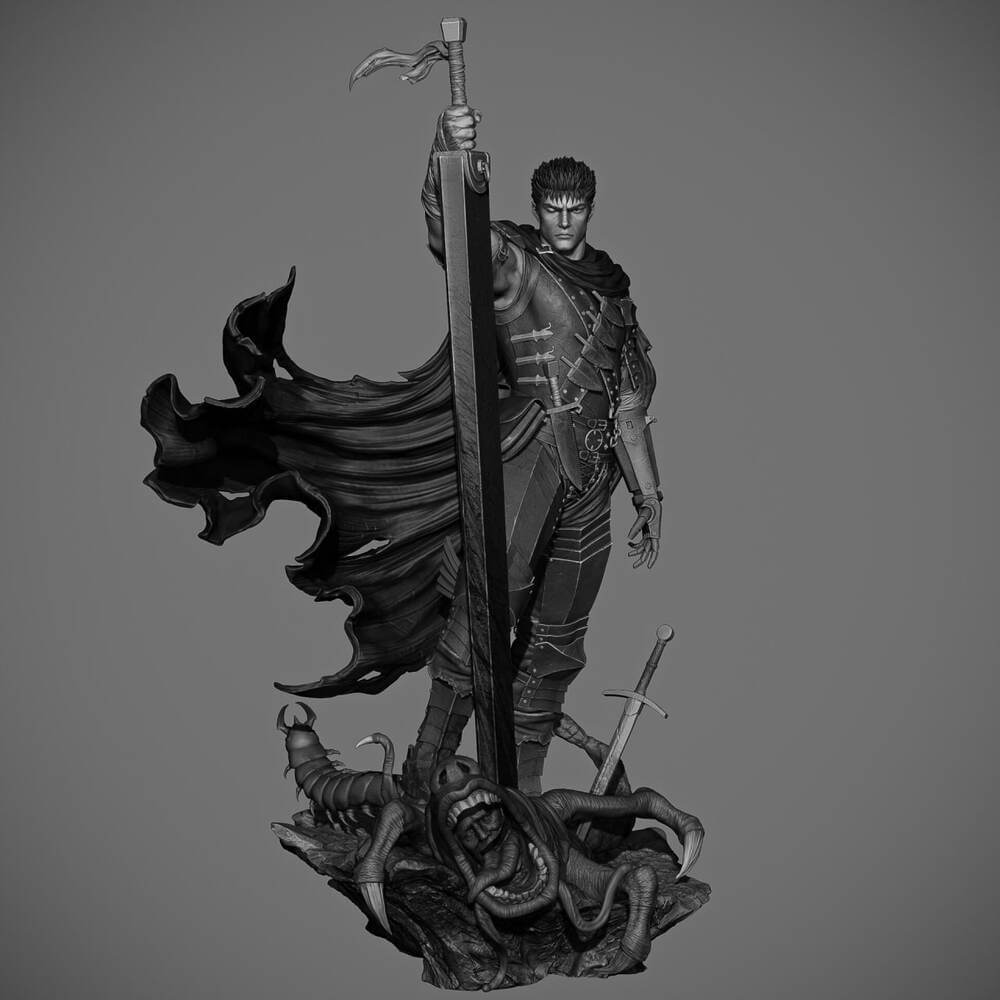 Guts Berserk - 3D Model by 3dprintmodel91