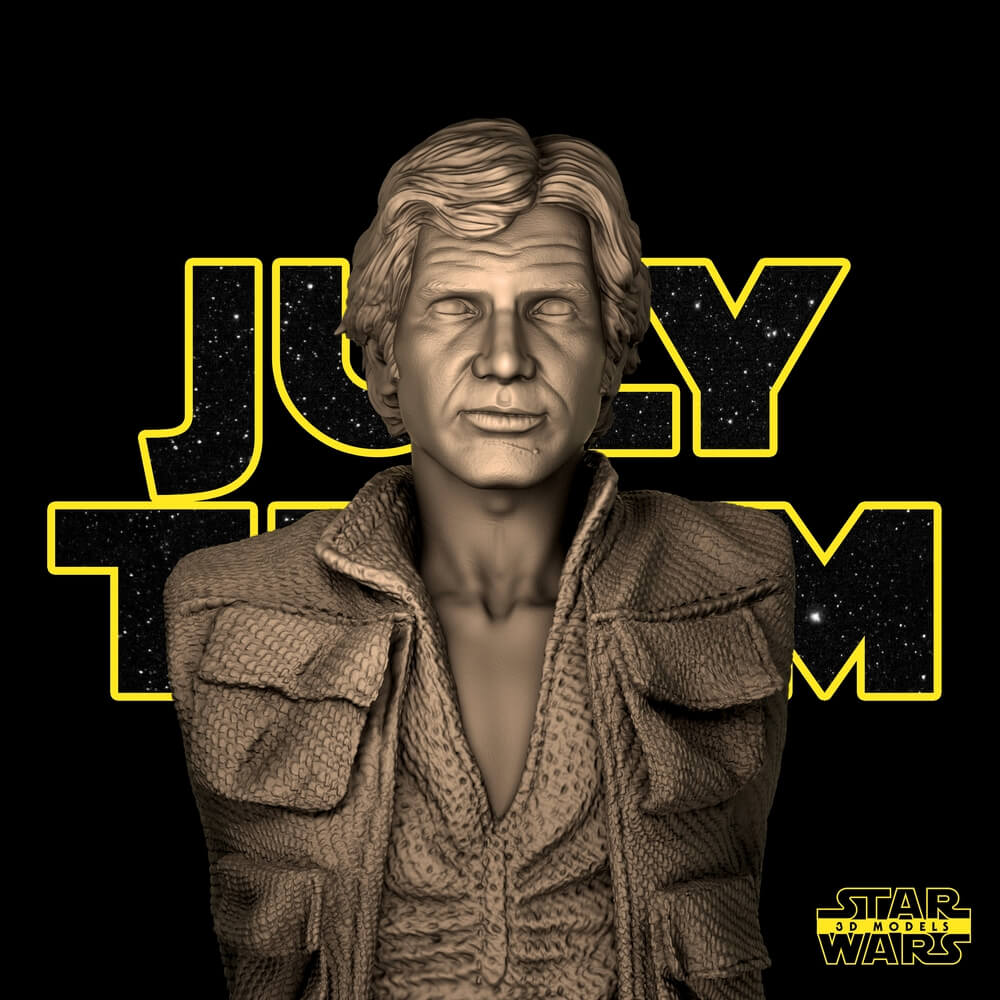 Han Solo Bust - 3D Model by 3dprintmodel91