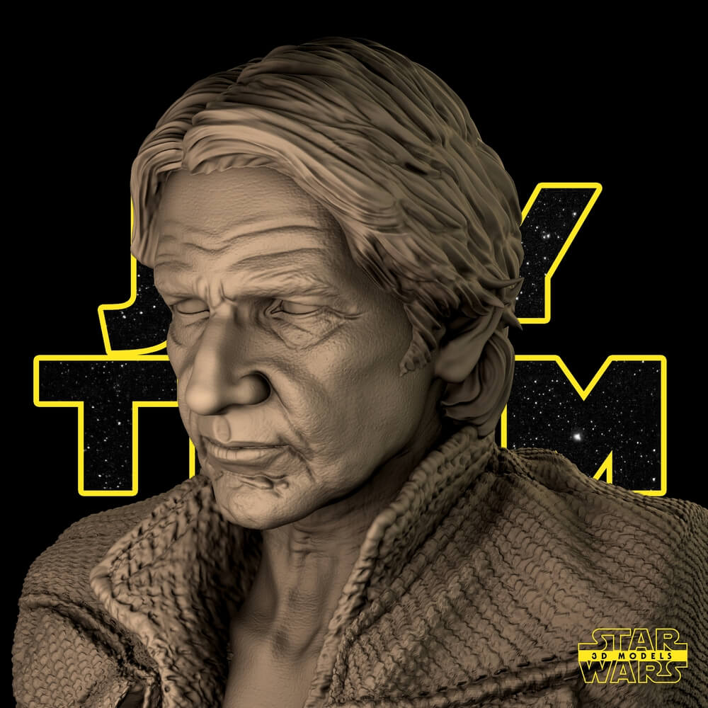 Han Solo Bust - 3D Model by 3dprintmodel91