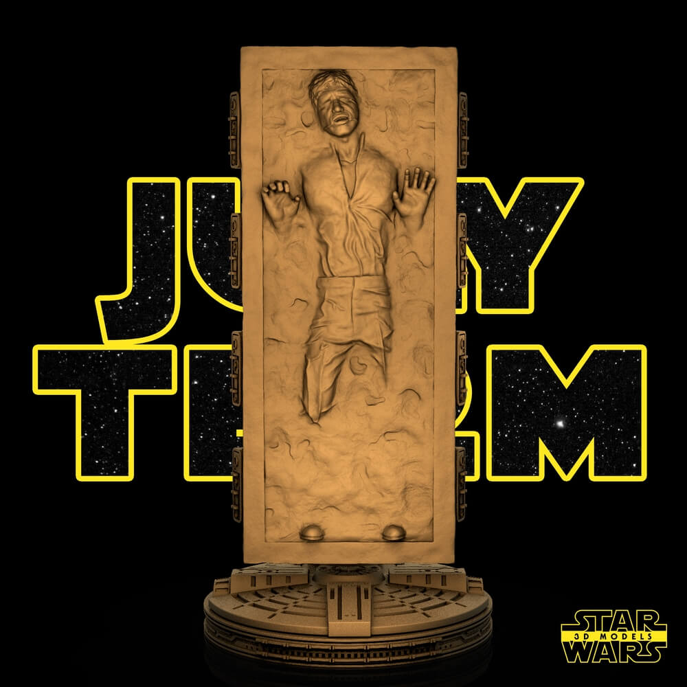 Han Solo on Carbonite - 3D Model by 3dprintmodel91