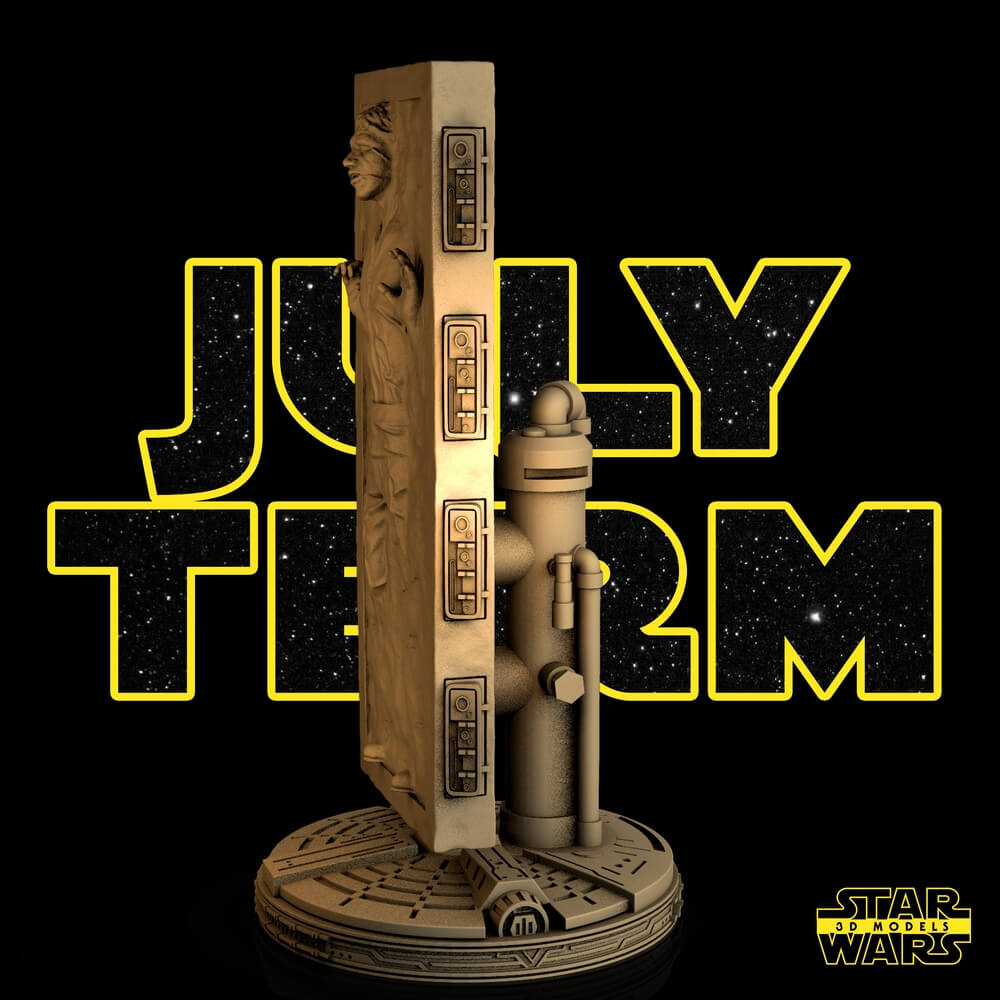 Han Solo on Carbonite - 3D Model by 3dprintmodel91