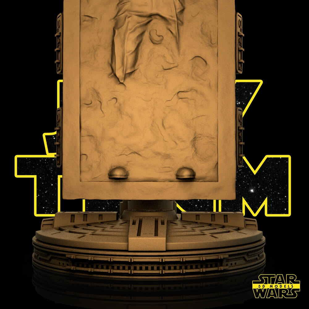 Han Solo on Carbonite - 3D Model by 3dprintmodel91