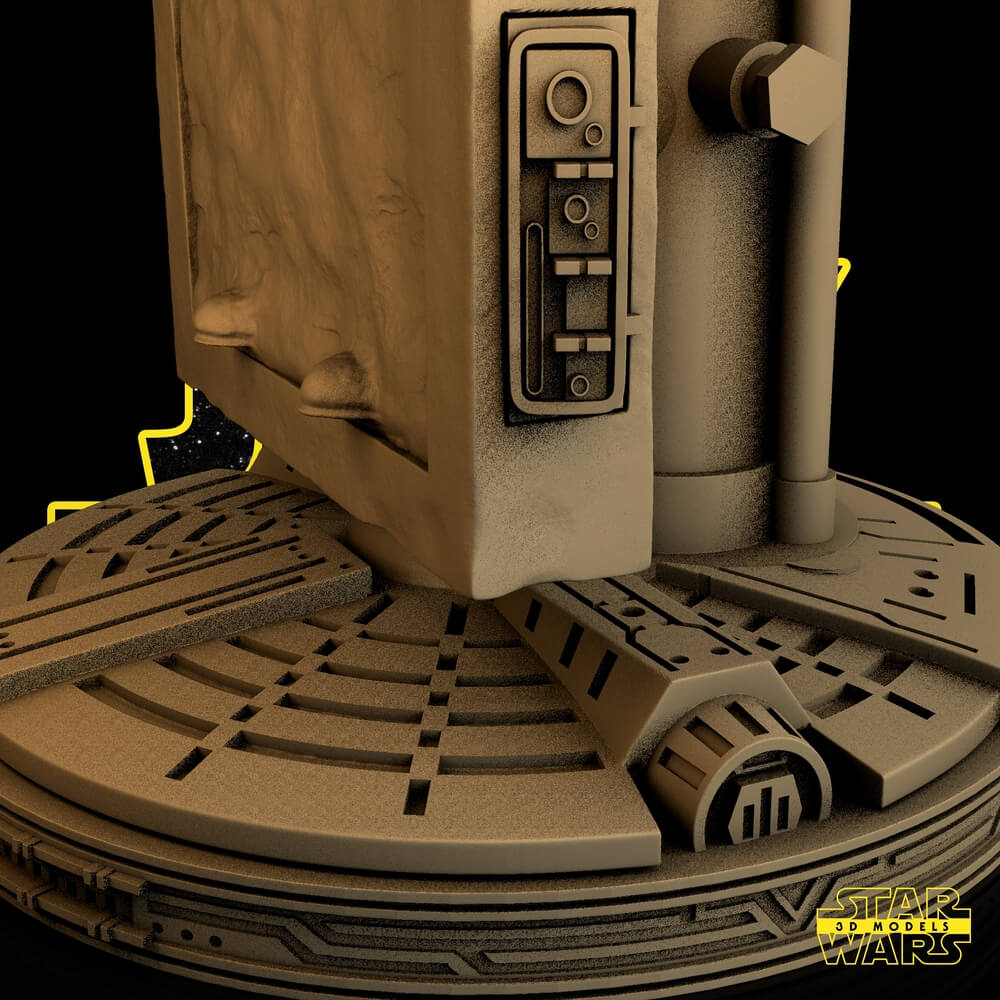 Han Solo on Carbonite - 3D Model by 3dprintmodel91