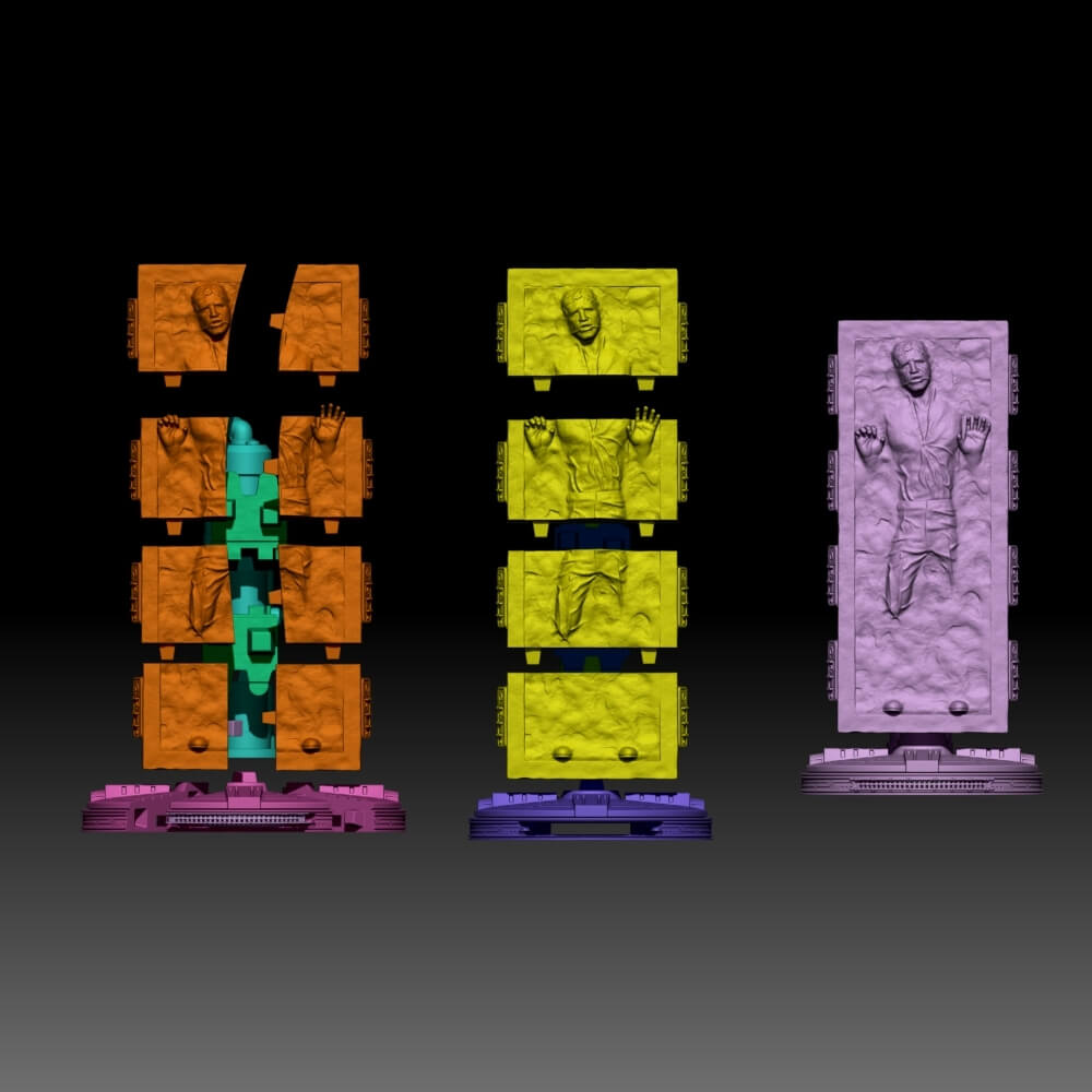 Han Solo on Carbonite - 3D Model by 3dprintmodel91