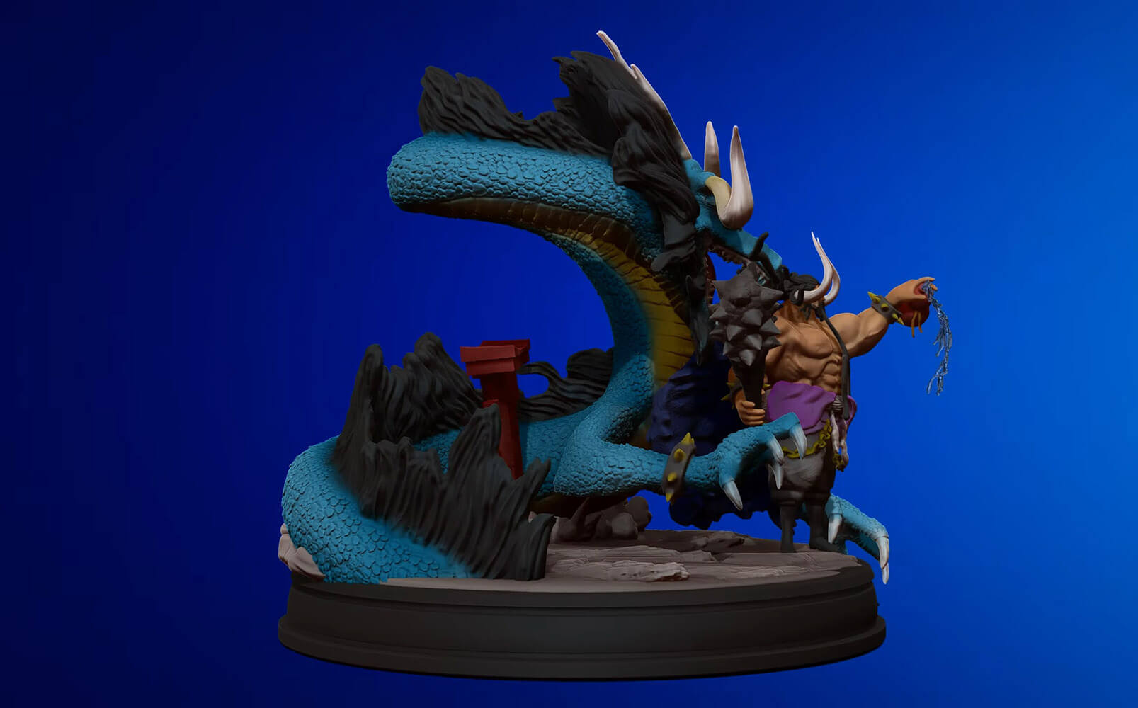 Kaido Emperor and Dragon - 3D Print Model by 3dprintmodel91