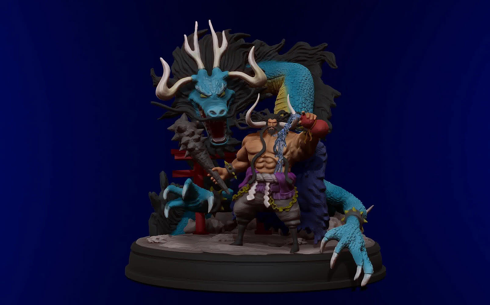 Kaido Emperor and Dragon - 3D Model by 3dprintmodel91