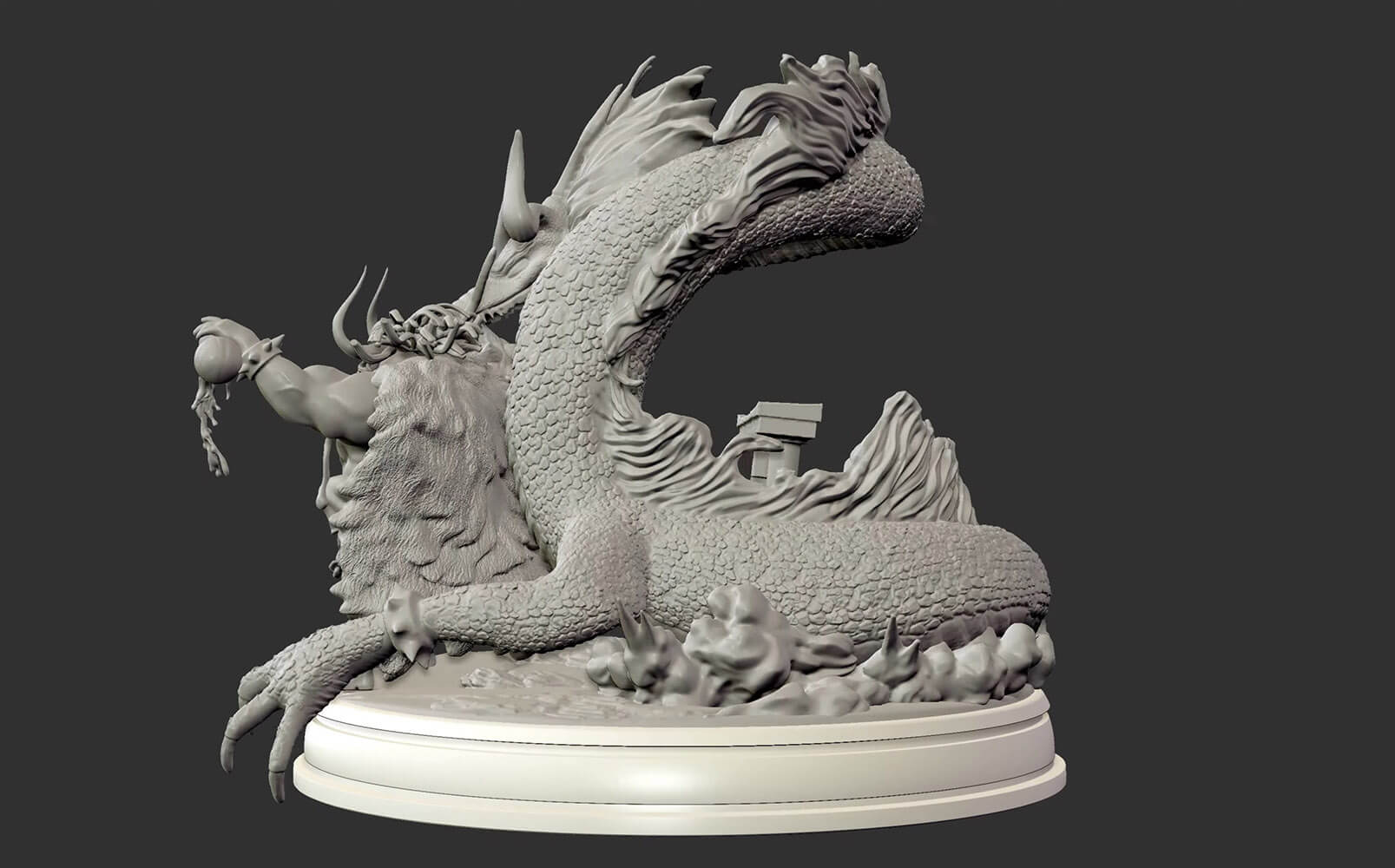Kaido Emperor and Dragon - 3D Print Model by 3dprintmodel91