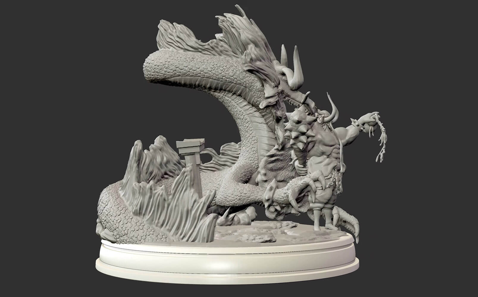 Kaido Emperor and Dragon - 3D Print Model by 3dprintmodel91