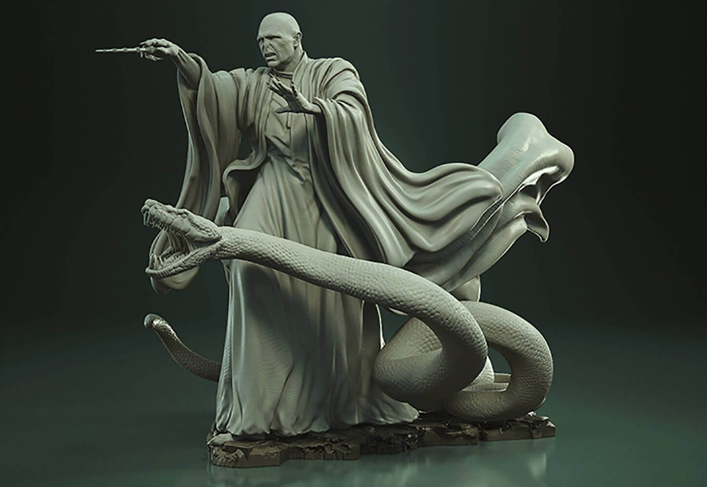 Lord Voldemort and Nagini - 3D Model by 3dprintmodel91