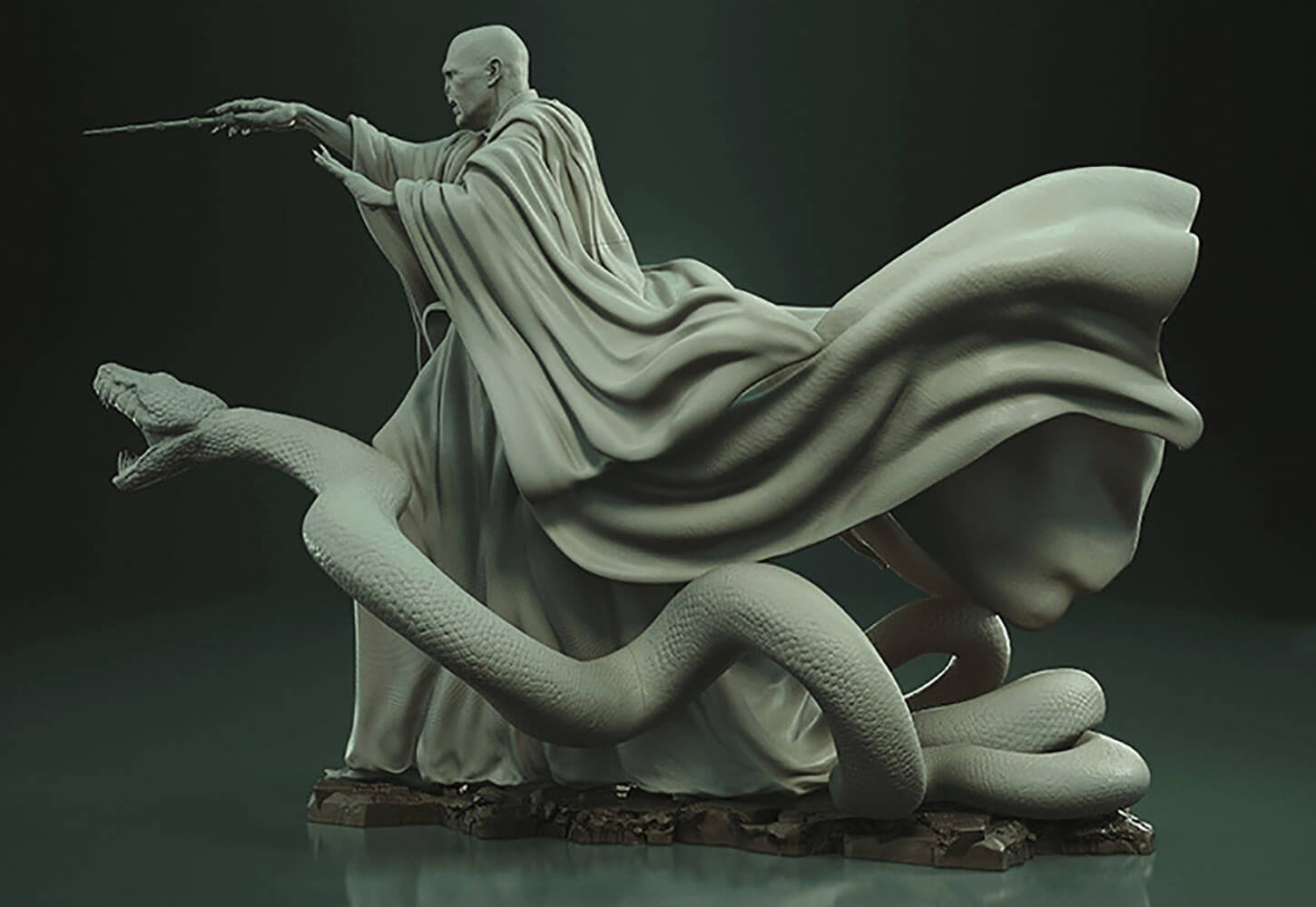 Lord Voldemort and Nagini - 3D Model by 3dprintmodel91