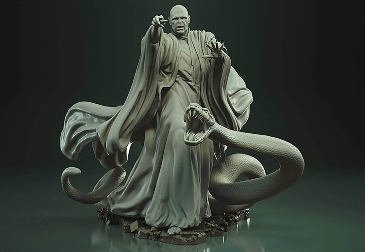 Lord Voldemort and Nagini - 3D Print Model by 3dprintmodel91