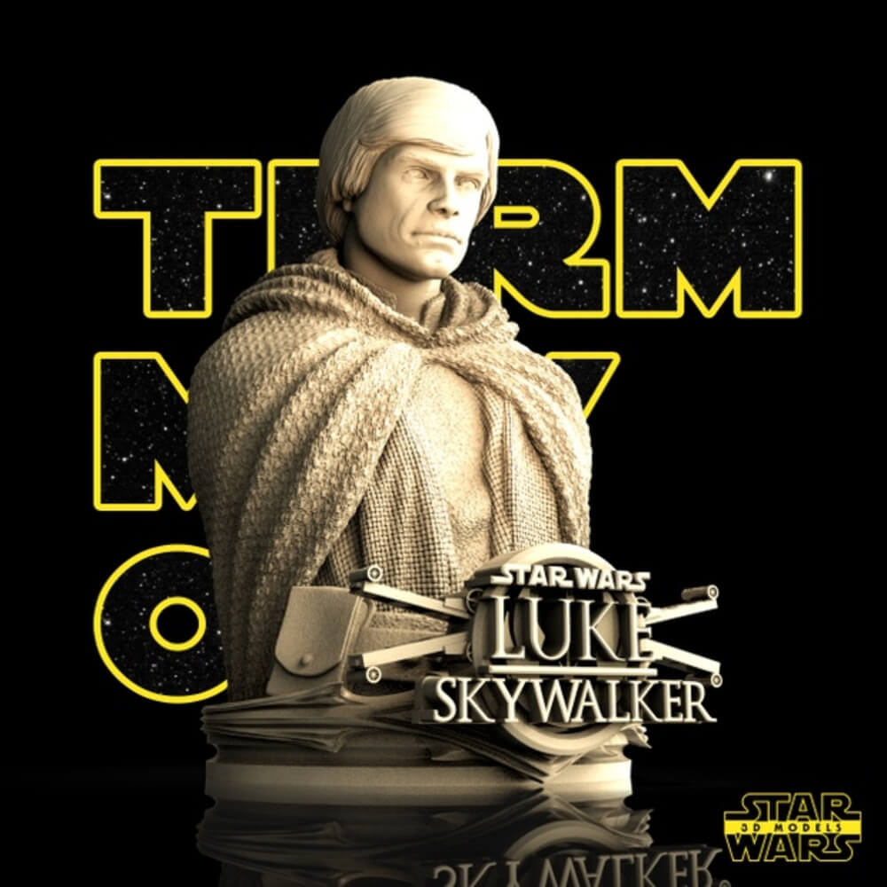 Luke Skywalker Bust - Star Wars 3D Model by 3dprintmodel91
