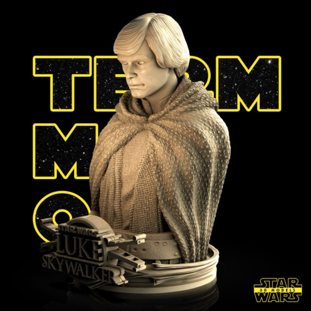 Luke Skywalker Bust - Star Wars 3D Model by 3dprintmodel91