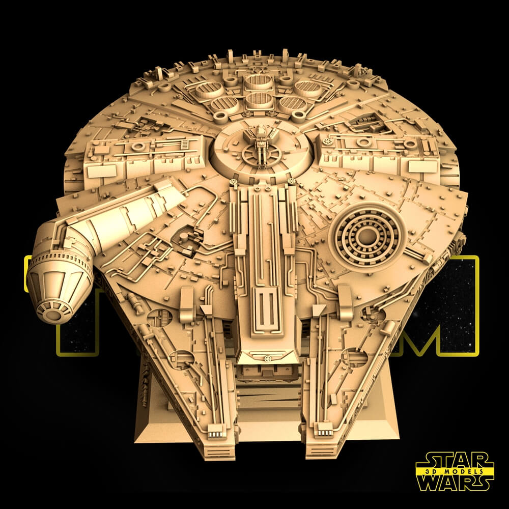 Millenium Falcon - Star Wars 3D Model by 3dprintmodel91