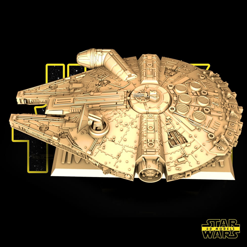Millenium Falcon - Star Wars 3D Model by 3dprintmodel91
