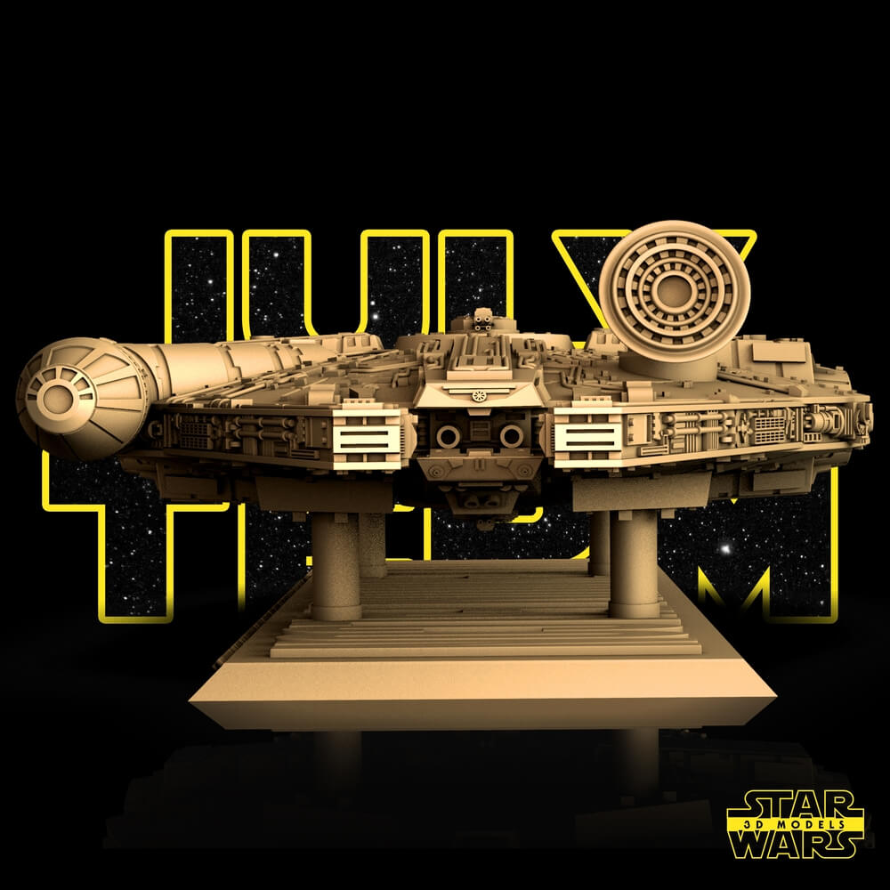 Millenium Falcon - Star Wars 3D Model by 3dprintmodel91